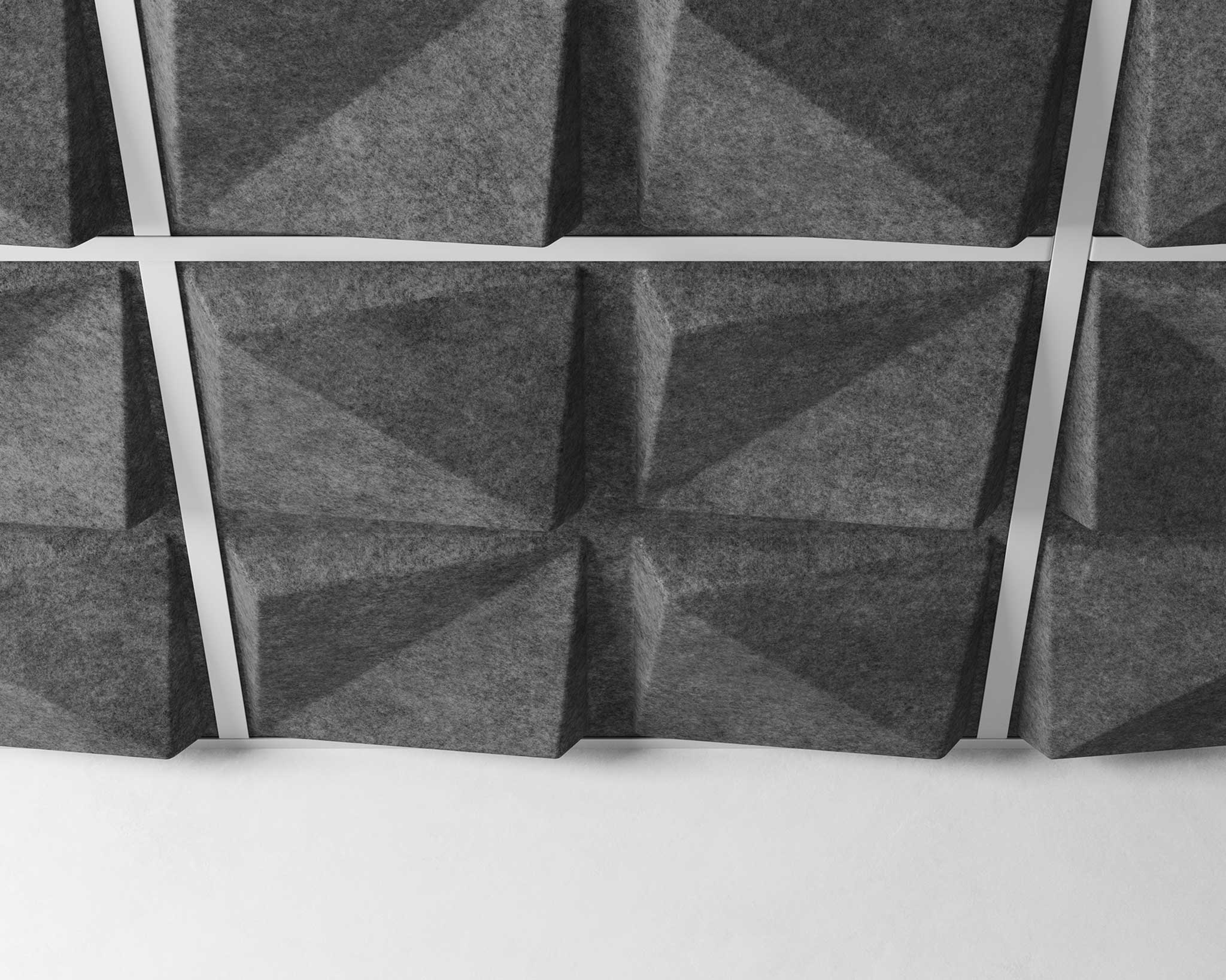 Quad Feltforms Ceiling Tiles for Enhanced Acoustics - Grey - MIO Culture