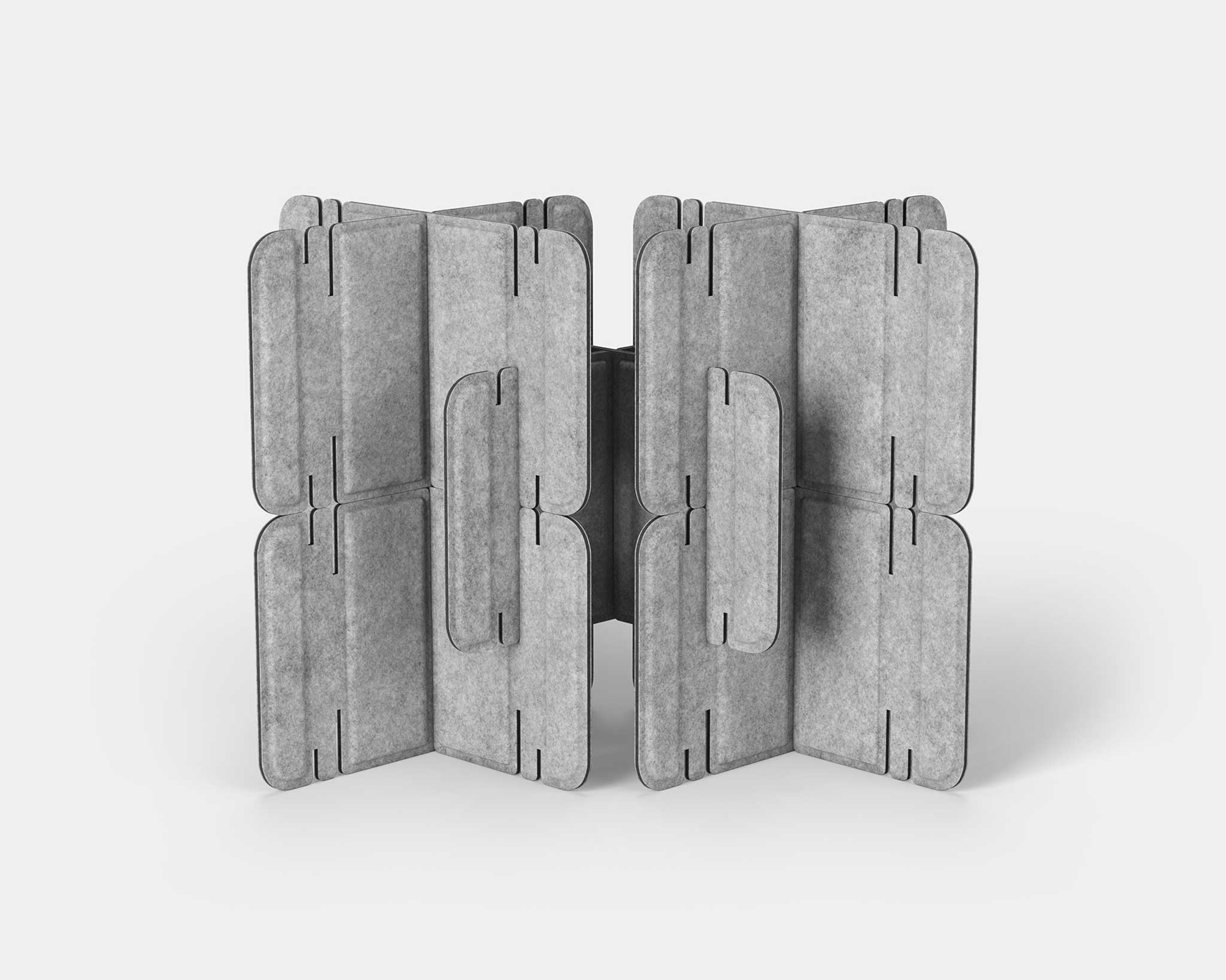 Nomad System Felt Acoustic Room Dividers - Mottled White - MIO Culture