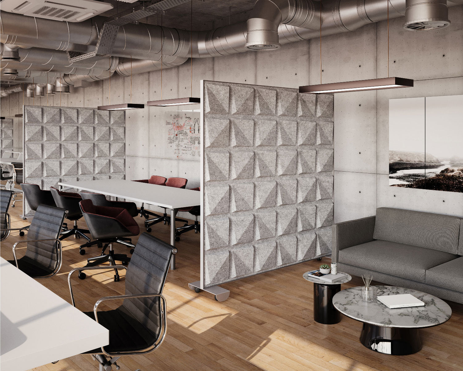 Shift walls room dividers 6' x 6': Flexible spaces - Mottled White ...