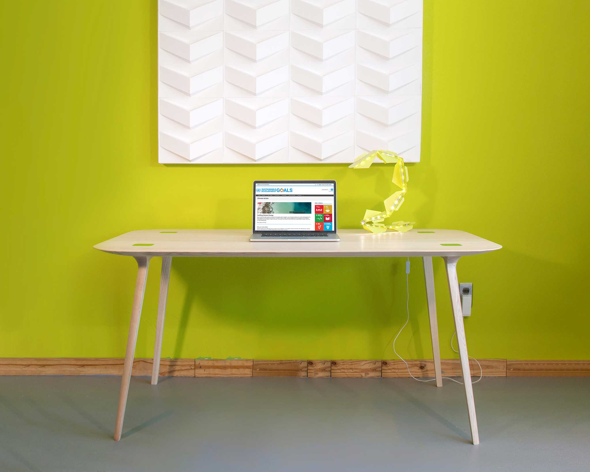 Two Tone Desk with Customizable Color Options Available - Ash Natural ...